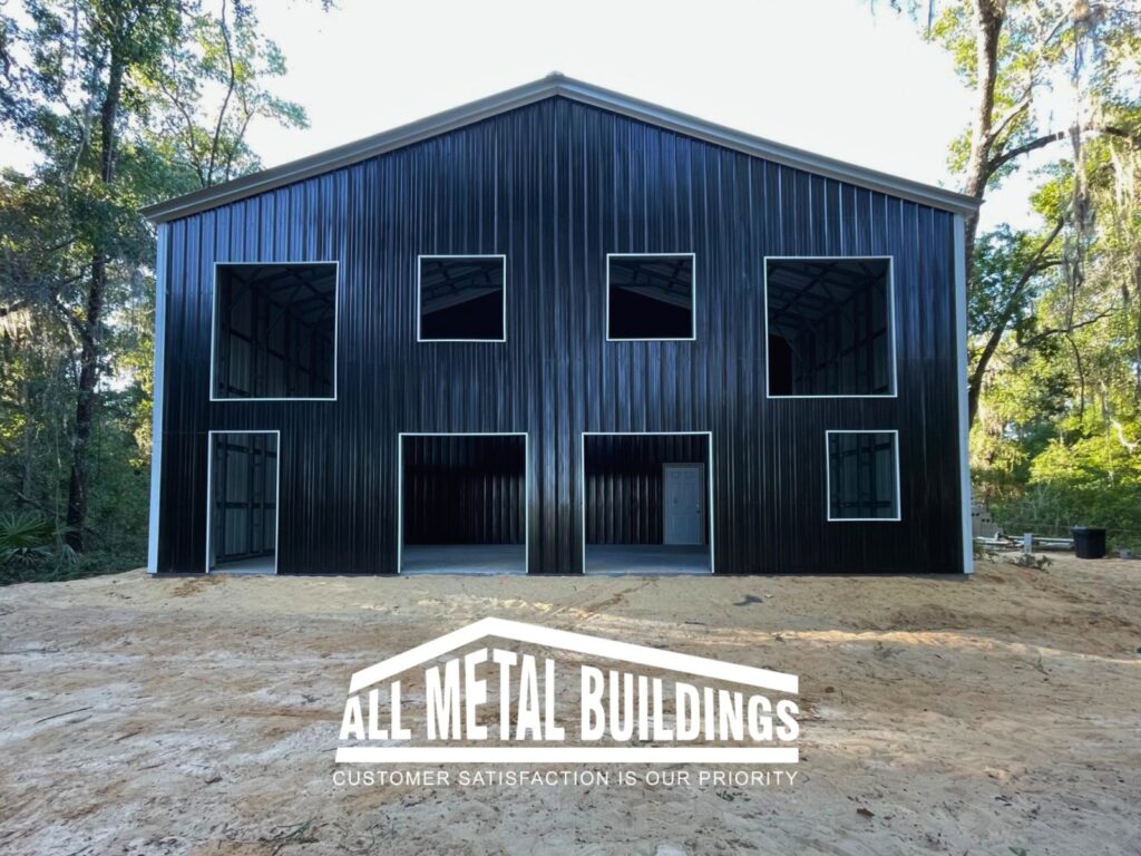 Black Multi-Purpose Steel Building | All Metal Buildings GA