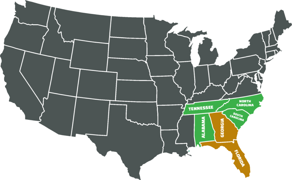 Coverage Map | All Metal Buildings GA